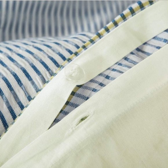 Pinzon | Bedding | Seesucker Duvet Cover Set W 2 Shams 0 Cotton Stripes ...